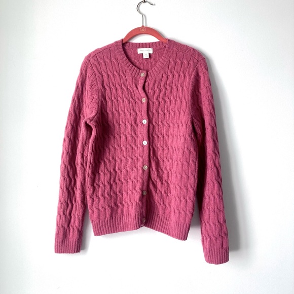 Appleseed's | Sweaters | Heirloom Preppy Raspberry Wool Cableknit ...